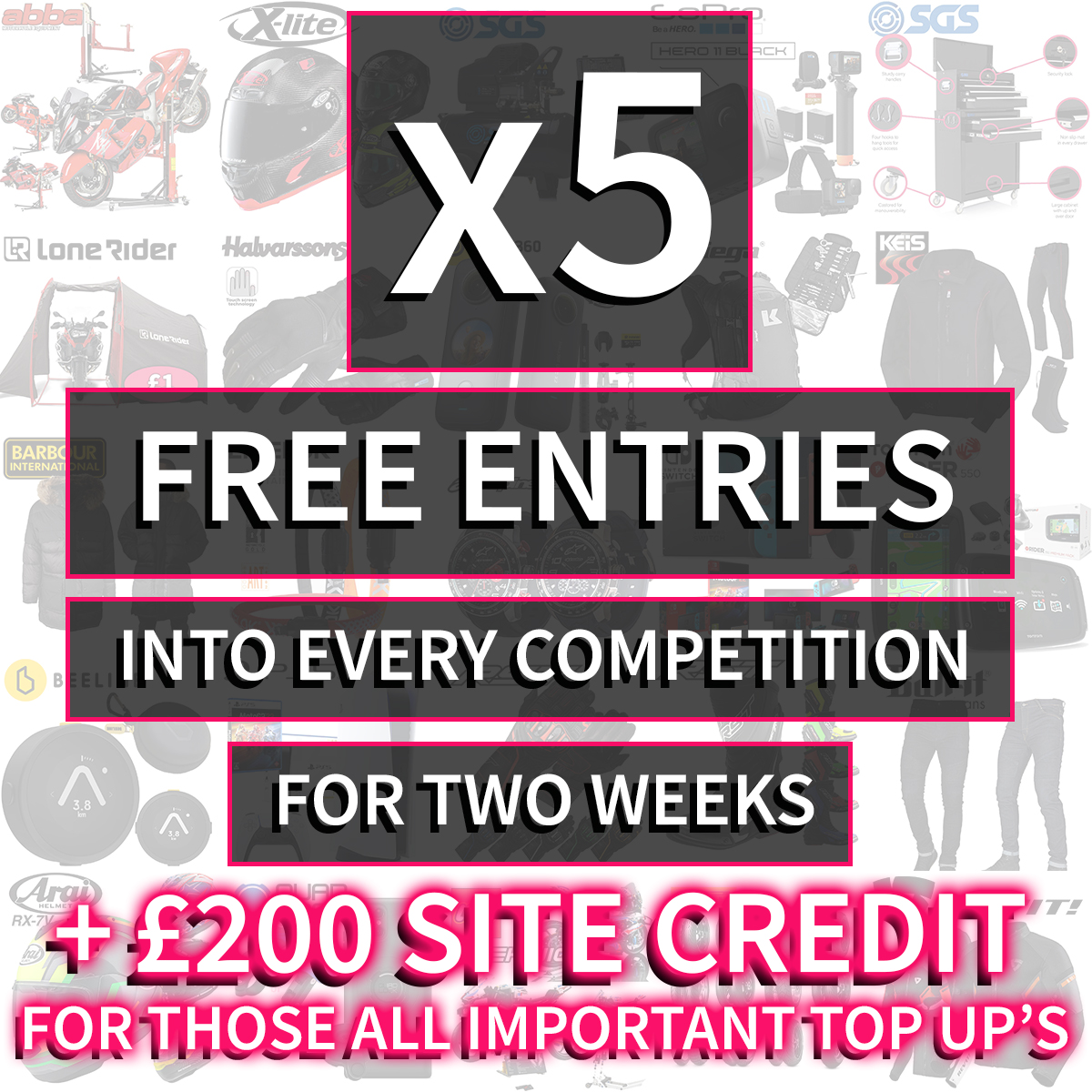 ⚡ Win x5 Free Entries into every comp for 2 weeks + £200 Site Credit 🤩 ...